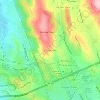La Cresta Village topographic map, elevation, terrain
