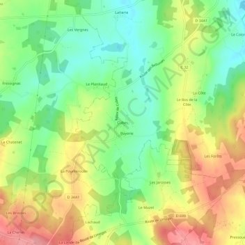 Cubes topographic map, elevation, terrain