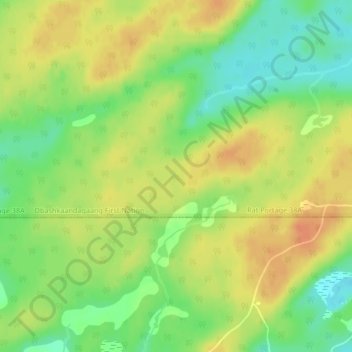 Northern Peninsula topographic map, elevation, terrain