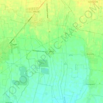 Meano topographic map, elevation, terrain
