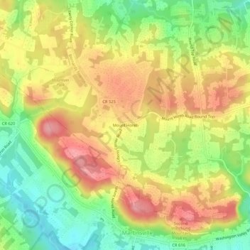 Mount Horeb topographic map, elevation, terrain