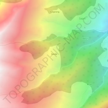 Kanda topographic map, elevation, terrain