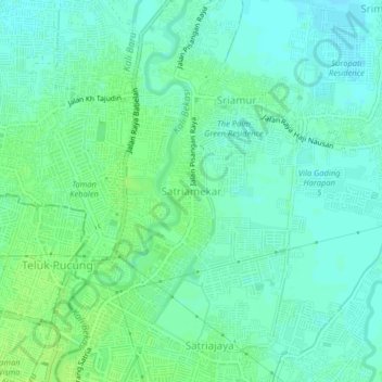 Satriamekar topographic map, elevation, terrain