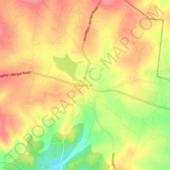 Berikai topographic map, elevation, terrain