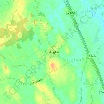 Kirklington topographic map, elevation, terrain