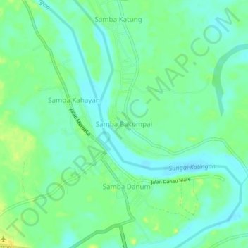 Samba Bakumpai topographic map, elevation, terrain