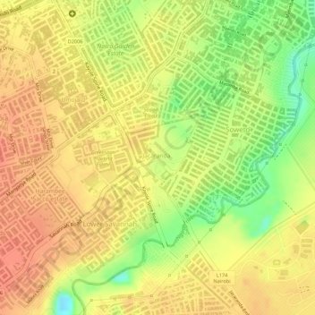 Jacaranda Grounds topographic map, elevation, terrain