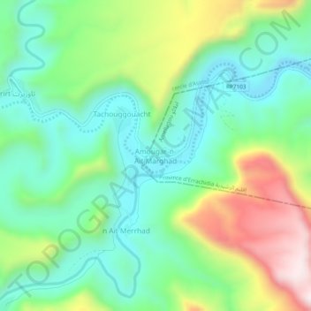 Amougar-n-Ait Marghad topographic map, elevation, terrain