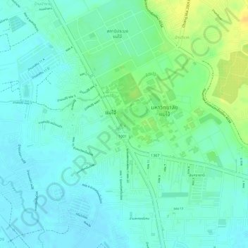 Maejo Park topographic map, elevation, terrain