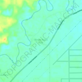 Bingin Rupit Ulu topographic map, elevation, terrain
