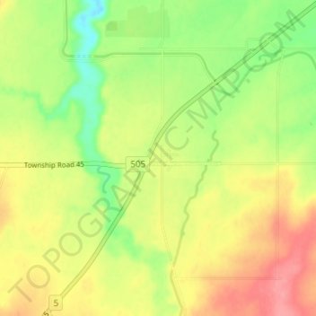 Spring Coulee topographic map, elevation, terrain