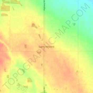 Saint Vincent topographic map, elevation, terrain