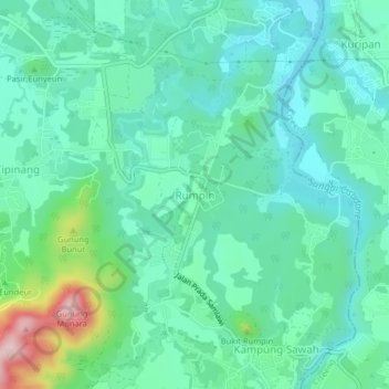 Rumpin topographic map, elevation, terrain