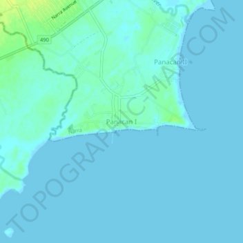 Panacan I topographic map, elevation, terrain
