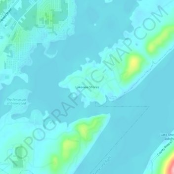 Lakeview Shores topographic map, elevation, terrain
