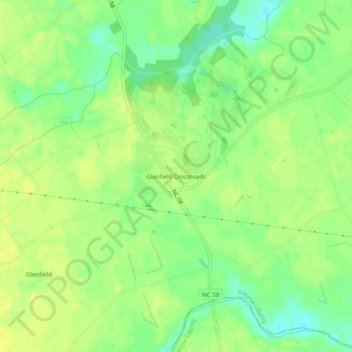 Glenfield Crossroads topographic map, elevation, terrain