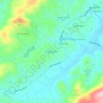 Thomas Forest topographic map, elevation, terrain