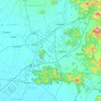 Kut Nok Plao topographic map, elevation, terrain
