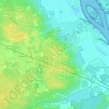 Issan topographic map, elevation, terrain