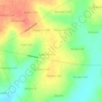 Supa topographic map, elevation, terrain