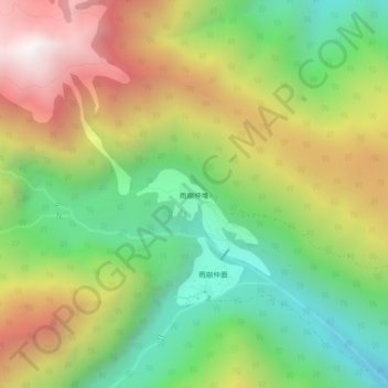Upper Yubeng topographic map, elevation, terrain