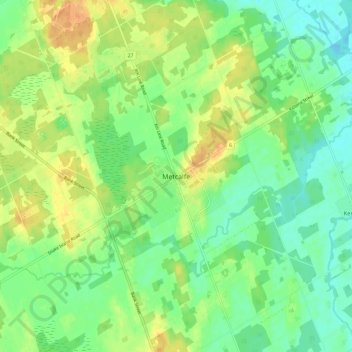 Metcalfe topographic map, elevation, terrain