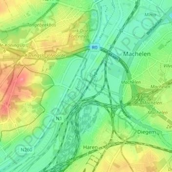 Buda topographic map, elevation, terrain