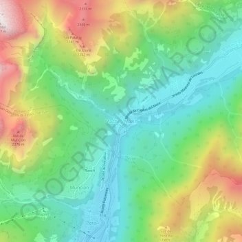 Mazzin topographic map, elevation, terrain