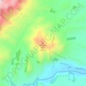 Folgers Hill topographic map, elevation, terrain