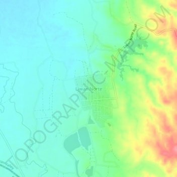 Liwan Norte topographic map, elevation, terrain