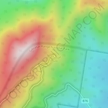 Sugarloaf Point topographic map, elevation, terrain