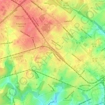 Hayne Station topographic map, elevation, terrain