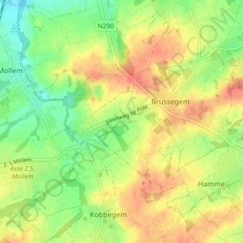 De Haan topographic map, elevation, terrain