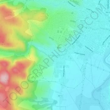 Simeria Veche topographic map, elevation, terrain