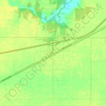 Montrose topographic map, elevation, terrain