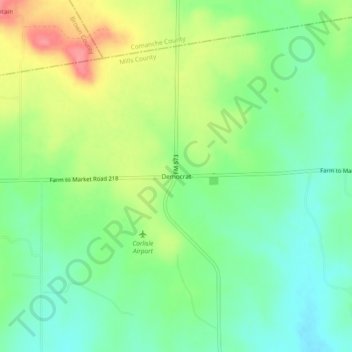 Democrat topographic map, elevation, terrain