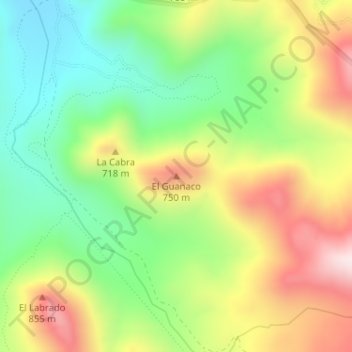 El Guanaco topographic map, elevation, terrain
