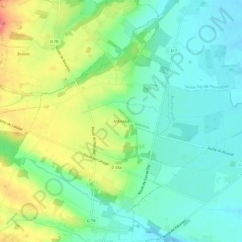 Antioque topographic map, elevation, terrain