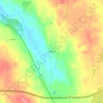 Irishtown topographic map, elevation, terrain