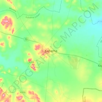 Kahama topographic map, elevation, terrain