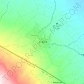 Loitokitok topographic map, elevation, terrain