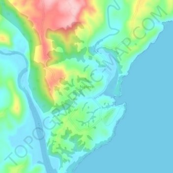 Nqileni topographic map, elevation, terrain