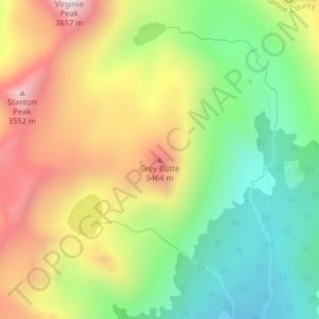 Grey Butte topographic map, elevation, terrain