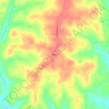 Liberty topographic map, elevation, terrain