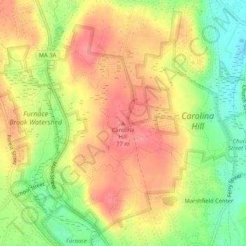 Carolina Hill topographic map, elevation, terrain