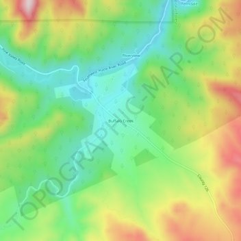Buffalo Creek topographic map, elevation, terrain