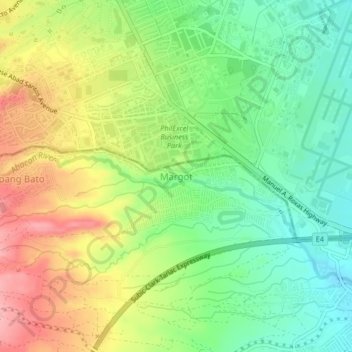 Margot topographic map, elevation, terrain