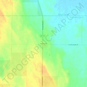 Woodrow topographic map, elevation, terrain