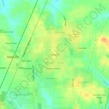 Stonegate topographic map, elevation, terrain