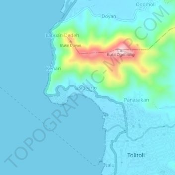 Sidoarjo topographic map, elevation, terrain